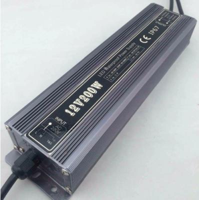 China 12V 24V Constant Voltage LED Power Supply 200W Waterproof IP67 Aluminium Alloy Shell for sale