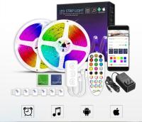 China WiFi Bluetooth RGB LED Strip Kit 5M DC12V 24V Compatible with Alexa Google Home for sale