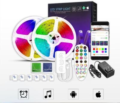 China WiFi Bluetooth RGB LED Strip Kit 5M DC12V 24V Compatible with Alexa Google Home for sale
