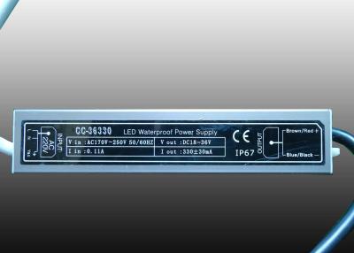 China 36V 330mA Constant Current LED Power Supply Driver IP67 Waterproof Short Circuit Protection for sale