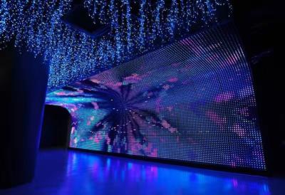 China Customizable LED Mesh Curtain DMX512 Outdoor Flexible Display 120° Viewing Angle 30000h Lifespan for sale