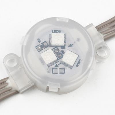 China SMD5050 LED Point Light 30mm 3LEDs IP67 Waterproof 12V DC RGB Pixel Light for sale