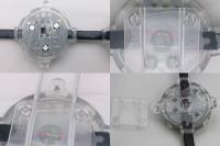 China 45mm RGB IC LED Pixel Light SM16716 DC24V 1.8W IP67 Steel Wire Installation for sale
