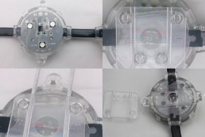 China 45mm RGB IC LED Pixel Light SM16716 DC24V 1.8W IP67 Steel Wire Installation for sale