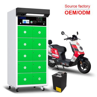 China Intelligent Battery Swapping Cabinet for Electric Motorcycle 10 Warehouse Hot Sale Green Color for sale