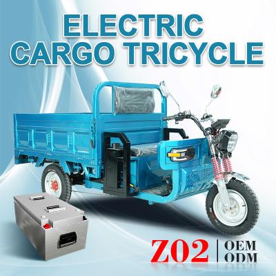 China 180 Axle Electric Cargo Tricycle E Rickshaw Loading Wala Li Ion Battery ODM for sale