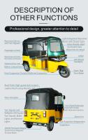 China Battery Operated Auto Electric Rickshaw Tuk Tuk Passenger For Handicap 3000W for sale