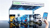 China The solar‑photovoltaic power station and energy‑storage cabinet supply power to DC fast‑charging piles and battery‑swapping cabinets. for sale