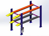China AA4C Integrated 4 Post Triple Car Parking Lift Auto Parking System 3 Cars Parking for sale