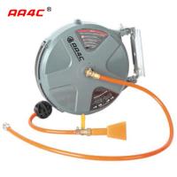 China AA4C Automatic Retractable Flexible Hose Reel PU Mesh Air Hose Reel Electric Combined Hose Reels With Lamp for sale