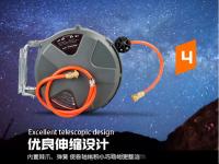 China AA4C Automatic Retractable Flexible Hose Reel PU Mesh Air Hose Reel Electric Combined Hose Reels With Lamp for sale