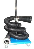 China Vehicle Exhaust Extracting Hose Reel Movable Trolley With 1.1KW Fan 75mm Diameter 4m Long for sale