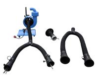 China Vehicle Exhaust Extracting Hose Reel Movable Trolley With 1.1KW Fan 75mm Diameter 4m Long for sale