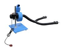 China Vehicle Exhaust Extracting Hose Reel Movable Trolley With 1.1KW Fan 75mm Diameter 4m Long for sale