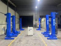 China Mechanial screw-up wired Mobile combined  4 Post Heavy Duty Truck Lifts  Bus Lift 20T 30T 45T for sale