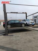 China Oil cylinder +Chain 4 post parking lift for 3 cars parking on one decker 6T 3750mm high for sale