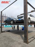 China Oil cylinder +Chain 4 post parking lift for 3 cars parking on one decker 6T 3750mm high for sale