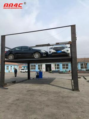 China Oil cylinder +Chain 4 post parking lift for 3 cars parking on one decker 6T 3750mm high for sale