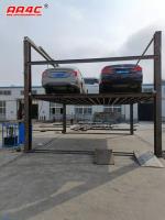 China Oil cylinder +Chain 4 post parking lift for 3 cars parking on one decker 6T 3750mm high for sale