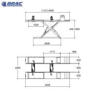China Low profile alignment scissor lift with 2 pcs sliding crossbeam jack rolling jack 5T 4.5M runway AA-ALSL50HC for sale