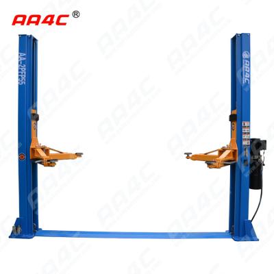 China AA4C 12000lbs 5.5T hydraulic baseplate dual sides manual unlock 2 post vehicle lift AA-2PFP55 for sale