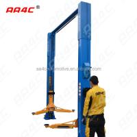 China 12000lbs 5.5T baseless clearfloor hydraulic single point manual unlock  2 post vehicle lift for sale