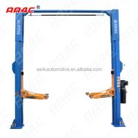 China 12000lbs 5.5T baseless clearfloor hydraulic single point manual unlock  2 post vehicle lift for sale