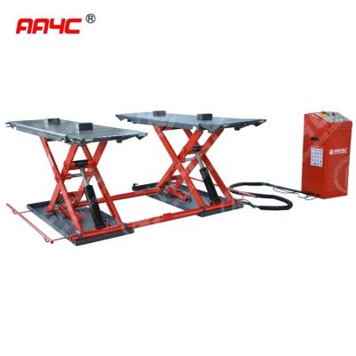 China AA4C mid rise scissor lift auto lift vehicle ramp car lift 1M high 3T capacity pneumatic unlock  AA-TCL3100 for sale