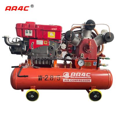 China AA4C Reciprocating Portable mining industry piston diesel air compressor outdoor air pump workshop air source AA-W2.8/5 for sale