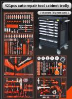 China 28 Inch 7 Drawer Tool Box Trolley 421pcs  Roll Auto Repair Tool for sale