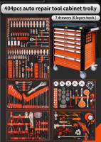 China 404pcs Mobile Tool Cabinet On Wheels 7 Drawers Auto Repair Tool   Trolley for sale