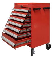 China Workshop Garage Mobile Tool Cabinet 7 Drawer Tool Cabinet Roller With Side Door for sale