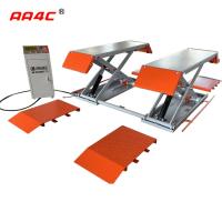 China 4T 1.2M Auto Scissor Vehicle Lift Four Cylinder Hydraulic With Extensive Ramp for sale