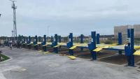 China AA4C Outdoor 4 Post Car Parking Lift 4T Capacity 2.2kw Electrical Unlock for sale