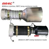 China High Temp Motorized Vehicle Exhaust Hose Reel With Fans Customized Nozzle for sale