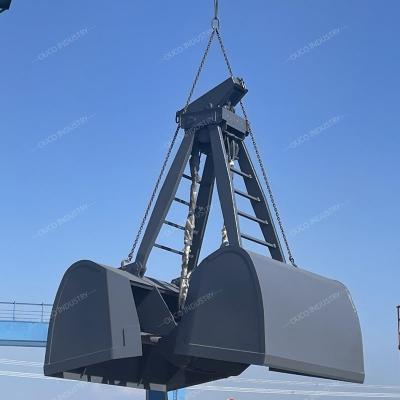 China Four Rope Mechanical Grab Bucket 27 CBM Dual Claw Clamshell Grab for sale