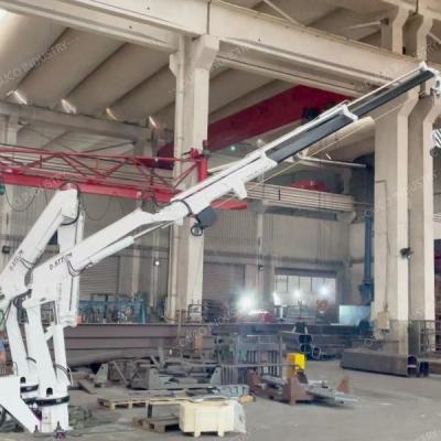 China Innovative 0.5 Ton Provision Crane Knuckle And Telescopic Boom On Ship for sale