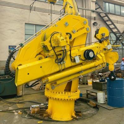 China 3.5T10M knuckle telescopic boom ship deck marine crane for sale