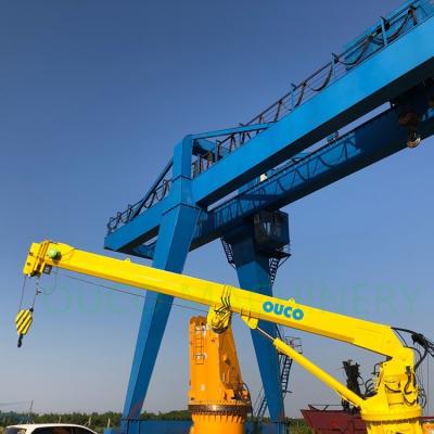 China Telescopic 20M Marine Shore 0.2T Long Boom Crane for sale