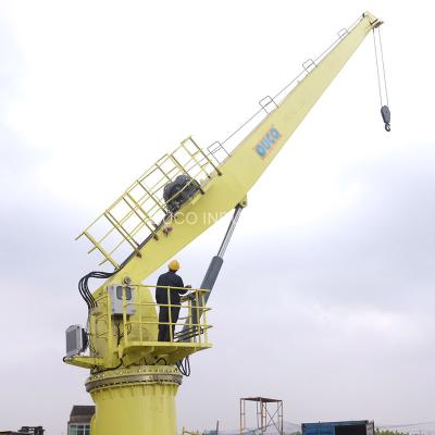 China Stable Steel Structure Straight Boom 5T15M Marine Deck Cranes for sale