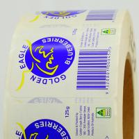 China Fruit Custom Adhesive Labels Blueberries Barcode Labels Stickers ISO14001 for sale