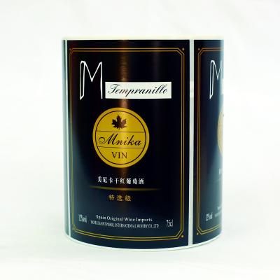China FDA Customized Wine Label Sticker Self Adhesive Logo Labels OEM Accept for sale