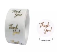 China 2 Inch Round Stickers Custom Design Transparent Thank You Stickers for sale