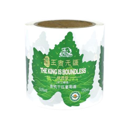 China Adhesive Printing Wine Bottle Labels Waterproof Sticker Roll for sale