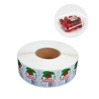 China Gold Foil Custom Stickers Fruit Packaging Custom Printed Label Rolls for sale