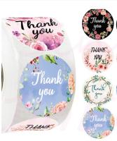 China Thank You Round Sticker Labels Roll Waterproof With Logo Printing for sale