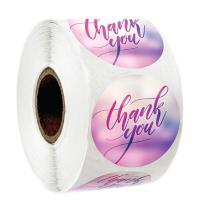 China Thank You Round Sticker Labels Roll Waterproof With Logo Printing for sale