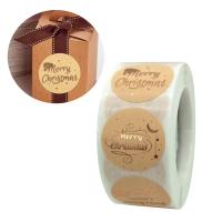 China Printed Round Sticker Labels Christmas Custom Gold Foil Circle Stickers for sale