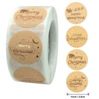 China Printed Round Sticker Labels Christmas Custom Gold Foil Circle Stickers for sale