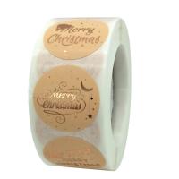 China Printed Round Sticker Labels Christmas Custom Gold Foil Circle Stickers for sale